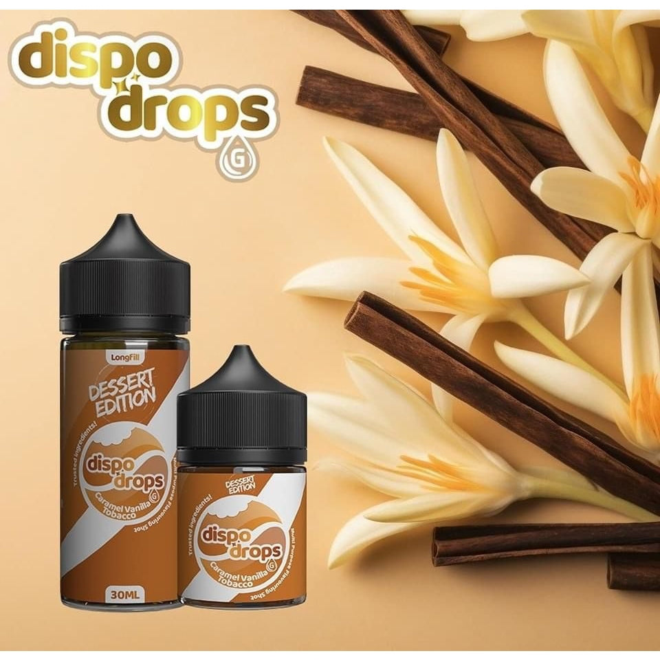 Dispo Drops-Dessert Edition: Caramel Vanilla Tobacco 12mg MTL Combo ...